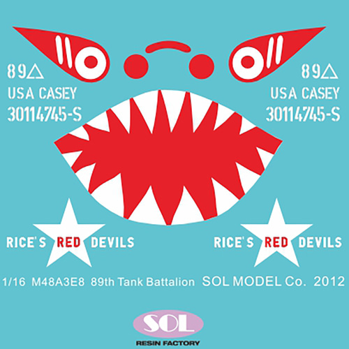 SOLMODEL MM606 Decal for Sherman M4A3E8 (US 89th Tank Batallion)