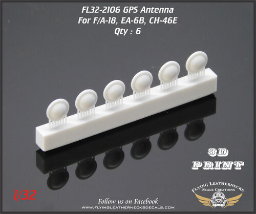 Flying Leathernecks 32-2106 GPS Antenna for F/A-18 A/B/C/D & EA-6 B & CH-46E (6 pcs / 3D-printed)