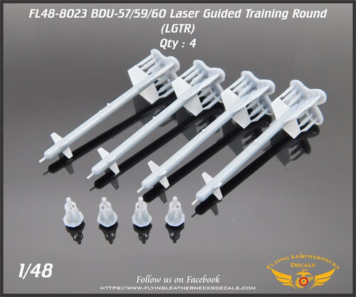 Flying Leathernecks 48-8023 BDU-57/59/60 LGTR (Laser Guided Training Round) 3D-Printed / 4 pieces