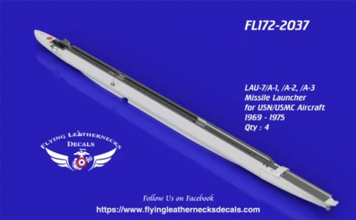 Flying Leathernecks 172-2037 LAU-7A/A for USAF F-4 C/D/E Phantom 1964 and throughout Vietnam (4 pcs / 3D-Printed)