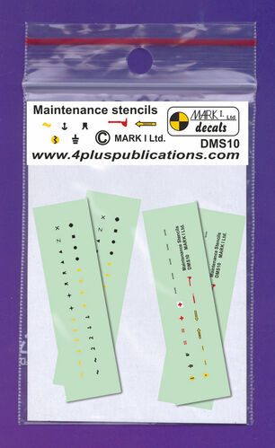 Mark I Decals DMS10 Aircraft Maintenance Stencils (various types) - 2 Sets