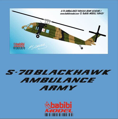 Babibi Models 01217 Sikorsky S-70 Blackhawk - Ambulance Turkish Army Decal Set