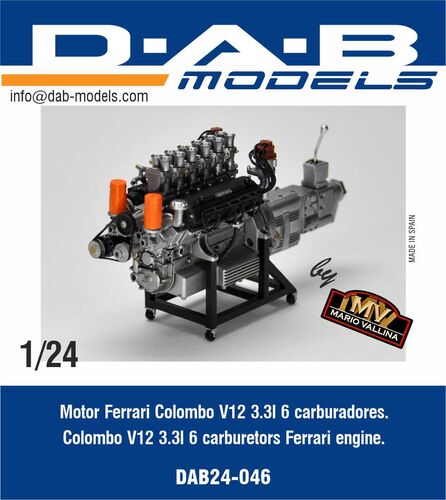 DAB Models 24-046 Ferrari Colombo V12 3.3l 6 Carburetors Engine