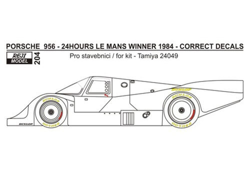 Rejimodel 204 Porsche 956 - Le Mans 1984 Newman (for Tamiya 24049 Kit)