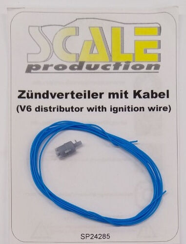Scale Production SP24285B V6 Distributor with Ignition Wire Blue