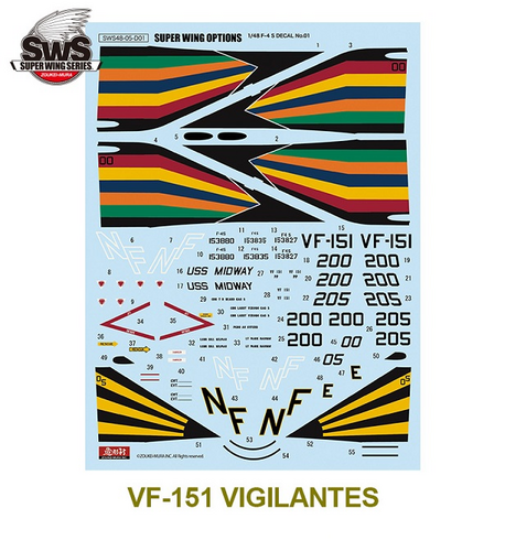 Zoukei Mura SWS48-05-D01 McDonnell Douglas F-4 S - Marking Set 1 (for Zoukei Mura Kits)