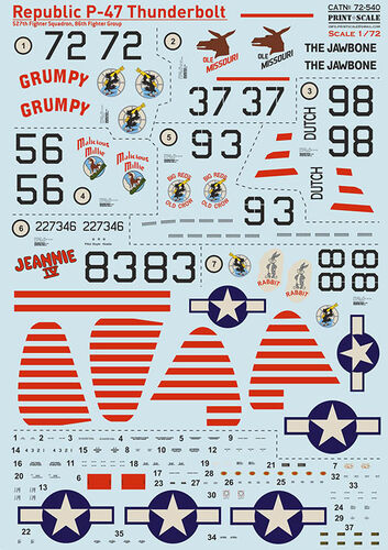 Print Scale 72-540 Republic P-47 D Thunderbolt - 527th FS / 86th Fighter Group