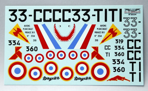 R-Flight RF32034 Dassault Mirage III R / RD - Decals Set (for Italeri Kits)