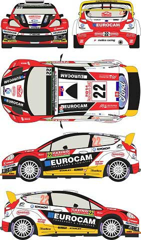 Racing Decals RD24-016 Ford Fiesta WRC 22 Rally Montecarlo 2014 - Slovakia WRT (for Belkits Kits)