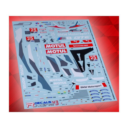 Racing Decals RDE24-042 BMW M8 GTLM 25 IMSA Weathertech Championship - Hyundai Monterey Sportcars Championship 2020 (for NuNu Kits)