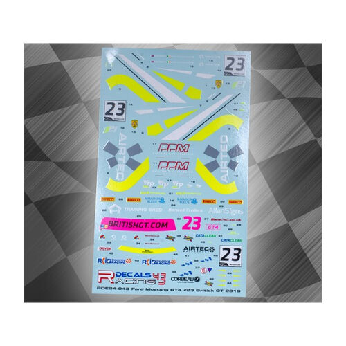 Racing Decals RDE24-043 Ford Mustang GT4 - No.23 British GT 2019 (for Tamiya Kits)