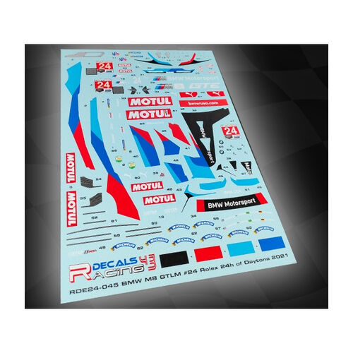 Racing Decals RDE24-045 BMW M8 GTLM - No.24 Rolex 24h of Daytona 2021 (for NuNu Kits)