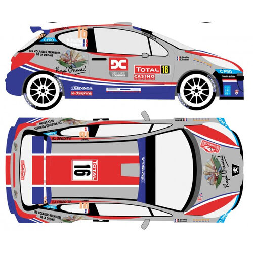 Racing Decals RDR-001 Peugeot 206 S2000 - No.16 Monte Carlo 2012