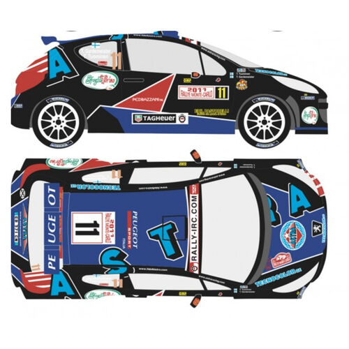 Racing Decals RDR-003 Peugeot 206 S2000 - No.11 Rally Montecarlo 2011