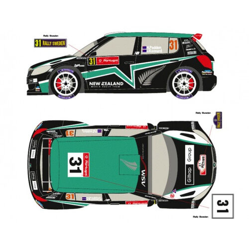Racing Decals RDR-009 Skoda Fabia S2000 - No.31 Rally Sweden 2012 / Vodafone Rally Portugal 2012