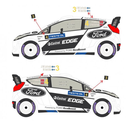 Racing Decals RDR-017 Ford Fiesta WRC - No.3 / No.4 - Neste Oil Rally Finland 2012