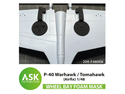 Art Scale Kit F48008 Curtiss P-40 Warhawk / Tomahawk - Wheel Bay Foam Mask (for Airfix Kits)