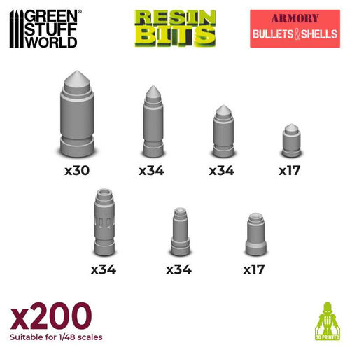 Green Stuff World 1692 Bullets & Shells (200 pcs)