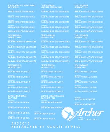 Archer AR35013W US Late WWII Shipping Data