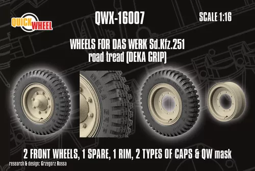 Quick Wheel QWX16007 Sd.Kfz. 251 - Wheels Road Tread (Deka Grip / for Das Werk Kits)