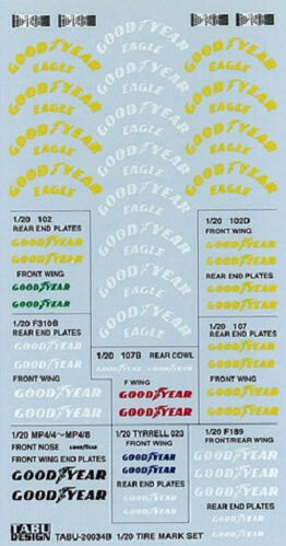 Tabu Design 20034B Tire Mark Set 1988-1993