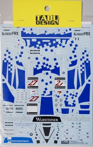 Tabu Design 24041 McLaren F1 GTR - Parabolica No.27 FIA-GT 1997 Decal Set (for Fujimi Kits)