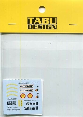 Tabu Design 24088 Porsche 934 - Jagermeister / Vaillant Options Decal Set (for Tamiya Kits)
