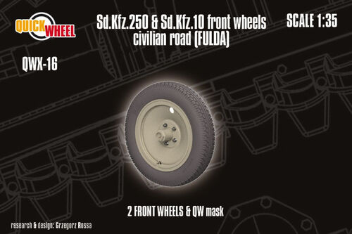 Quick Wheel QWX16 Sd.Kfz. 250 & 10 - Front Wheels Civilian Road (Fulda)