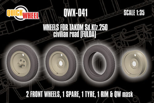 Quick Wheel QWX41 Sd.Kfz. 250 - Wheels Civilian Road (Fulda / for Takom Kits)