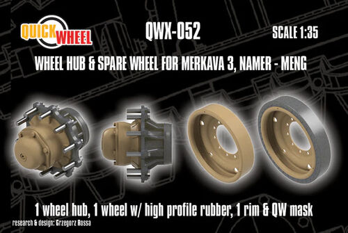 Quick Wheel QWX52 Merkava 3 and Namer - Wheel Hub & Spare Wheel (for Meng Kits)
