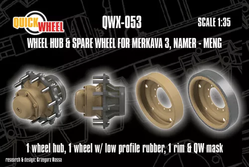 Quick Wheel QWX53 Merkava 3 and Namer Late Wheel Hub & Spare Wheel (for Meng Kits)