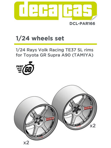Decalcas PAR166 Toyota GT Supra A90 - Volk Racing Rays TE37-SL (for Tamiya 24351 and 24371 Kits)