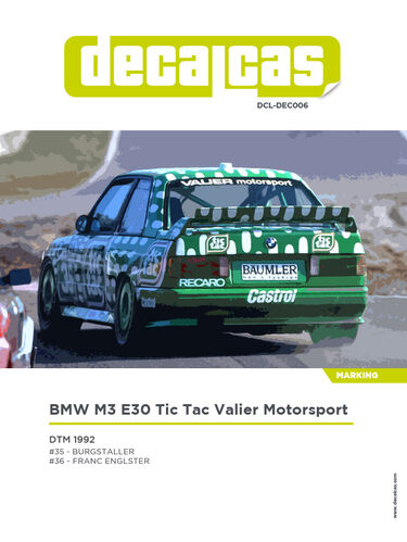 Decalcas DEC006 BMW M3 E30 Tic-Tac Team (for Beemax, Aoshima and NuNu Kits)