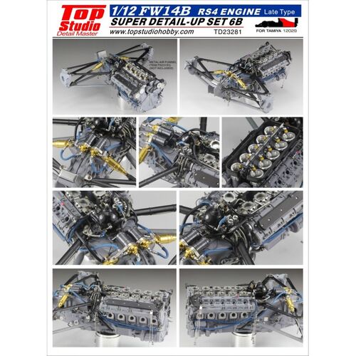 Top Studio TD23281 Williams FW14B - Set 6A Engine RS4 Late Type (for Tamiya 12029 Kit)