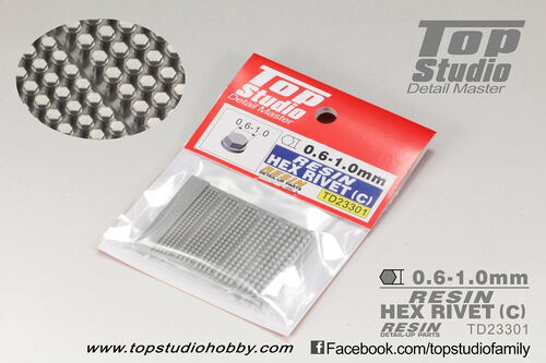Top Studio TD23301 0.6-1.0 mm Resin Hex Rivet C