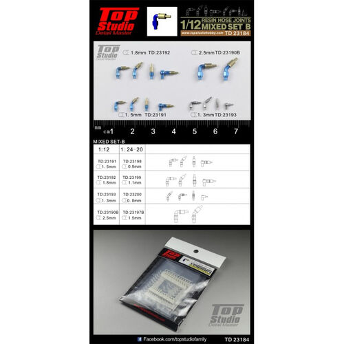 Top Studio TD23184 Resin Hose Joints Mixed Set B