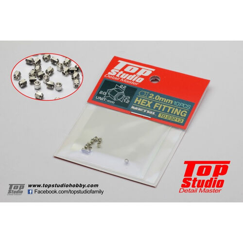 Top Studio TD23213 2.0 mm Hex Fitting (10 pcs)