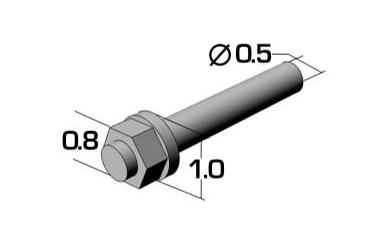 Top Studio TD23237 0.8 mm Hex Rivets A Silvery (10 pcs)