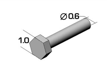 Top Studio TD23251 1.0 mm Hex Rivets C Silvery (10 pcs)
