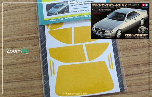 ZoomOn ZD115 Mercedes Benz S600 Coupe - Window & Light Painting Masks (for Tamiya Kits)