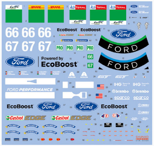 Shunko Models D368 Ford GT - Team UK 2018 SPA LM Decals Set