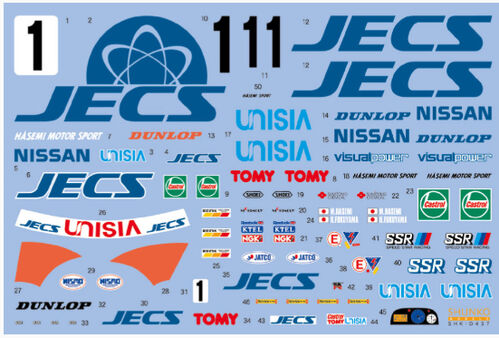 Shunko Models D437 Nissan Skyline GT-R - JECS 1992 Decals Set