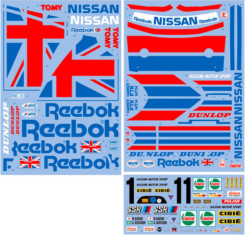 Shunko Models D458 Nissan Skyline GT-R R31 - Calsonic Reebok 1989 Decals Set