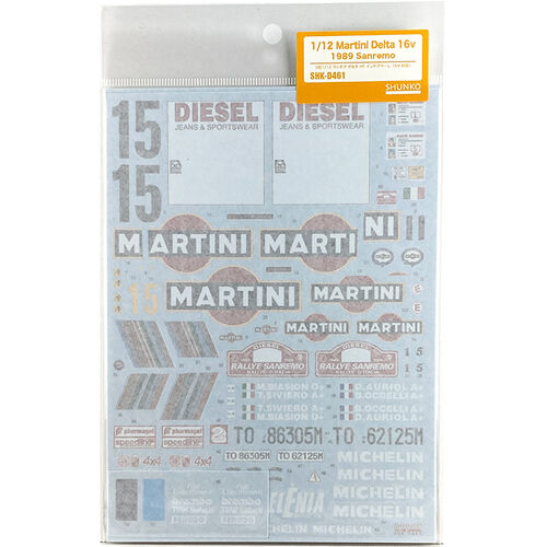 Shunko Models D461 Lancia Delta 16V Martini 1989 San Remo Decals Set