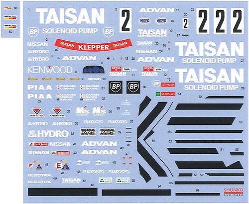 Shunko Models D468 Nissan Skyline GT-R - Calsonic Taisan 1991 Decals Set