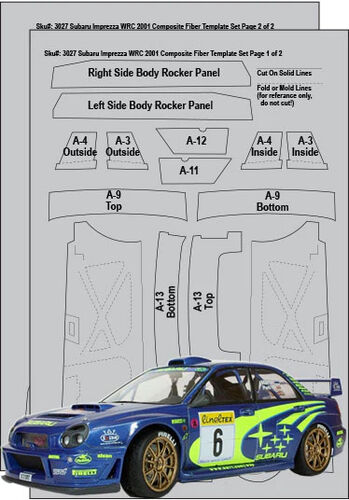 Scalemotorsport 7027 Subaru 2001 - Carbon Template Set (for Tamiya 24250 Kit)