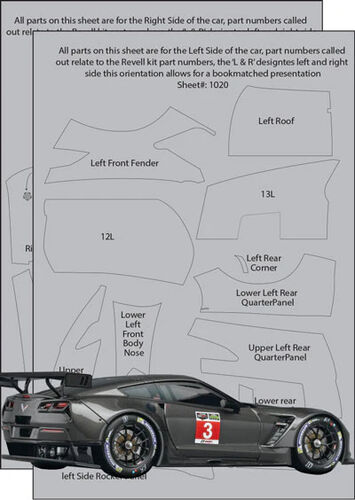 Scalemotorsport 7050 Chevrolet Corvette C7R - Full Carbon Set (for Revell Kits)