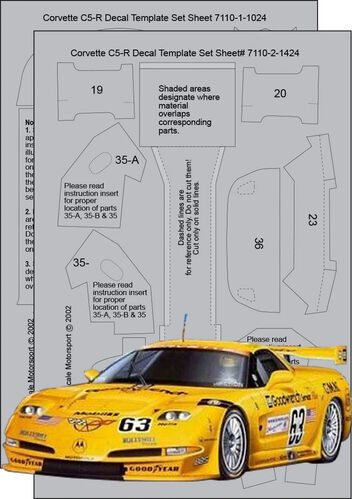 Scalemotorsport 7110 Chevrolet Corvette C5-R - Carbon Template Set (for Revell Kits)