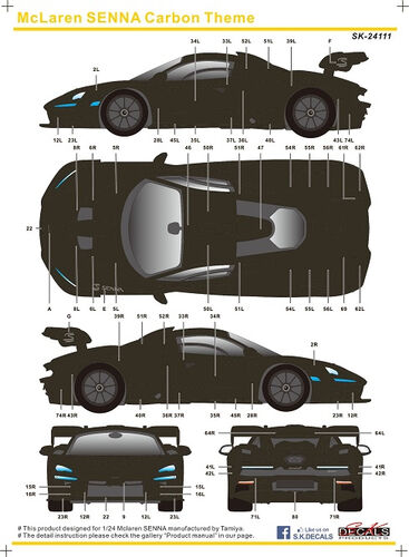 SK Decals 24111 McLaren Senna Carbon - Decals Set (for Tamiya Kits)