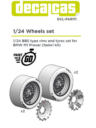 Decalcas PAR111 BMW M1 - BBS Rims and Tyres Set (for Italeri and Revell Kits)